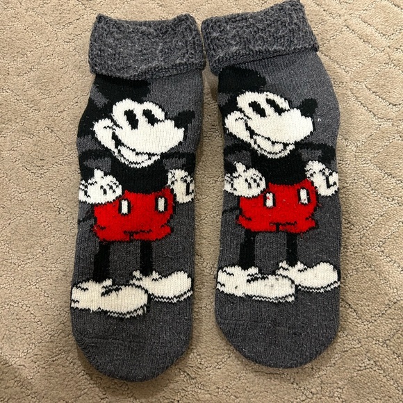 Disney | Underwear & Socks | Disney Mickey Mouse Fuzzy Socks Adult Size ...